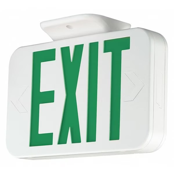 Atlas EXPRWG - LED Exit Sign, White Finish, Green Letters, 120-277V